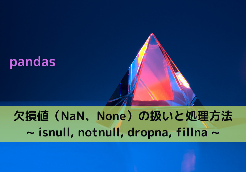 【pandas】欠損値（NaN、None）の扱いと処理方法~ isnull, notnull, dropna, fillna